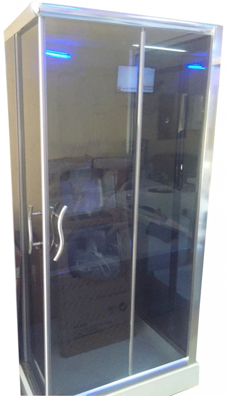 120 x 90 Deep Blue Glass Shower Cubicle - Newcoolmex